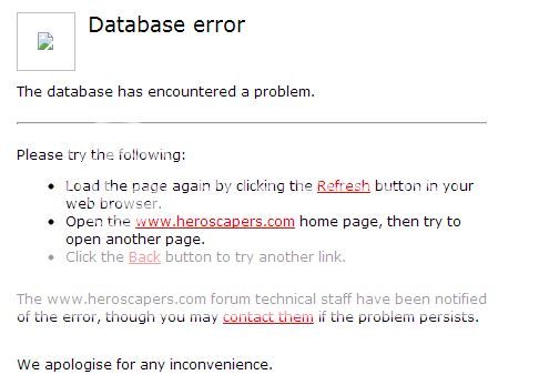 Site slowness and Database Errors | Page 2 | Heroscapers